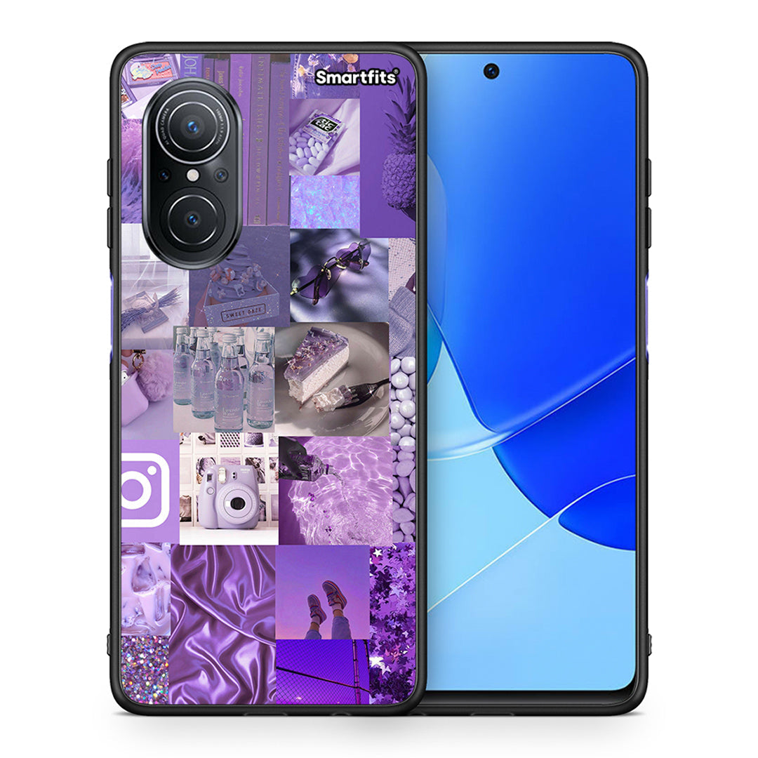 Θήκη Huawei Nova 9 SE Purple Aesthetic Collage – Smartfits θήκες για κινητό