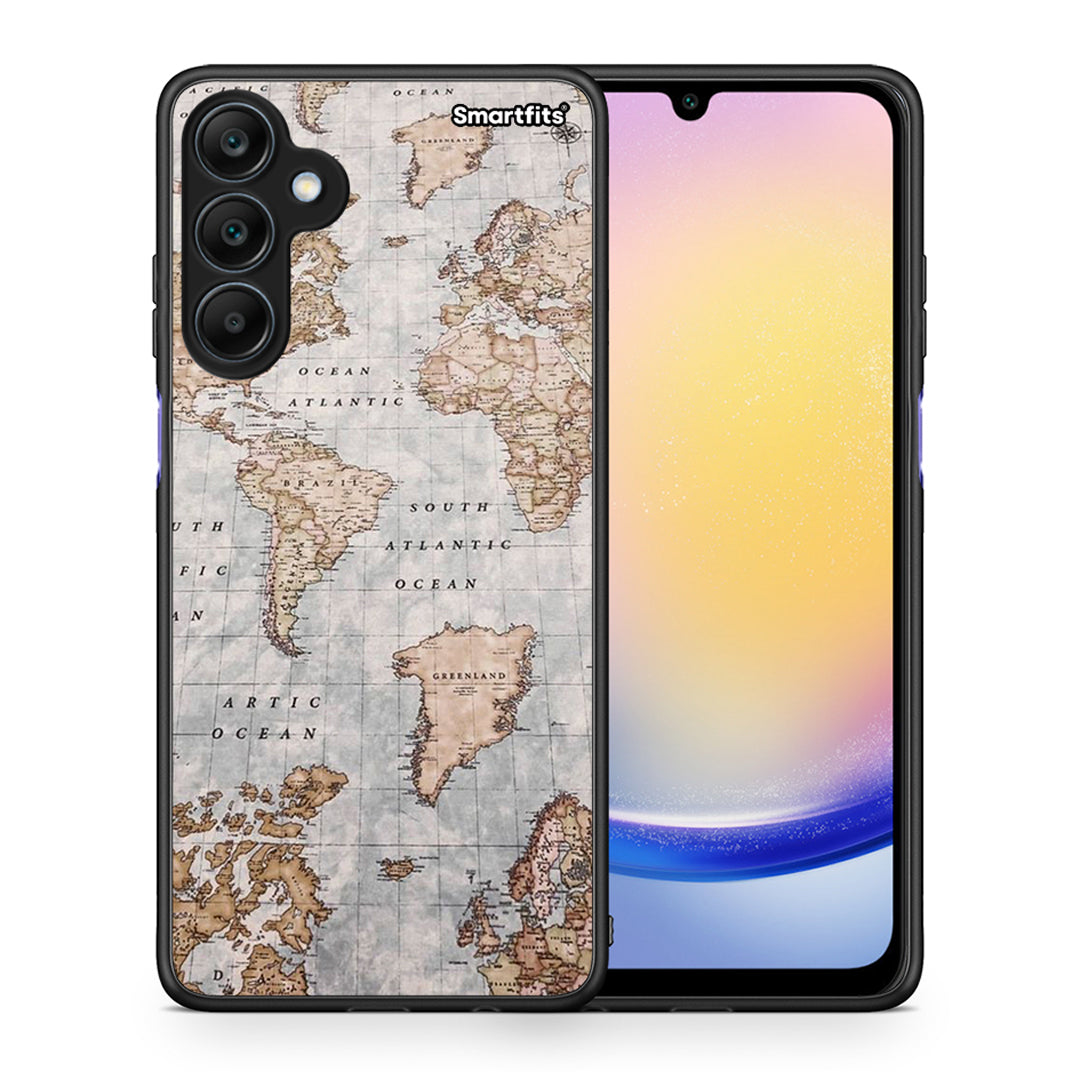 Θήκη Samsung Galaxy A25 5G Back Cover με Σχέδιο World Map – Smartfits ...