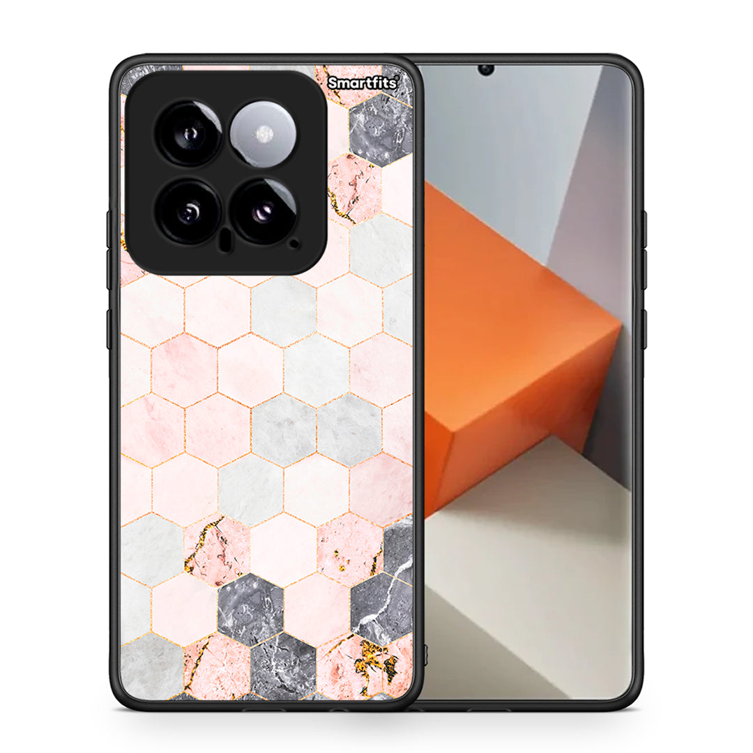 Θήκη Xiaomi 14 5G Hexagon Pink Marble – Smartfits θήκες για κινητό