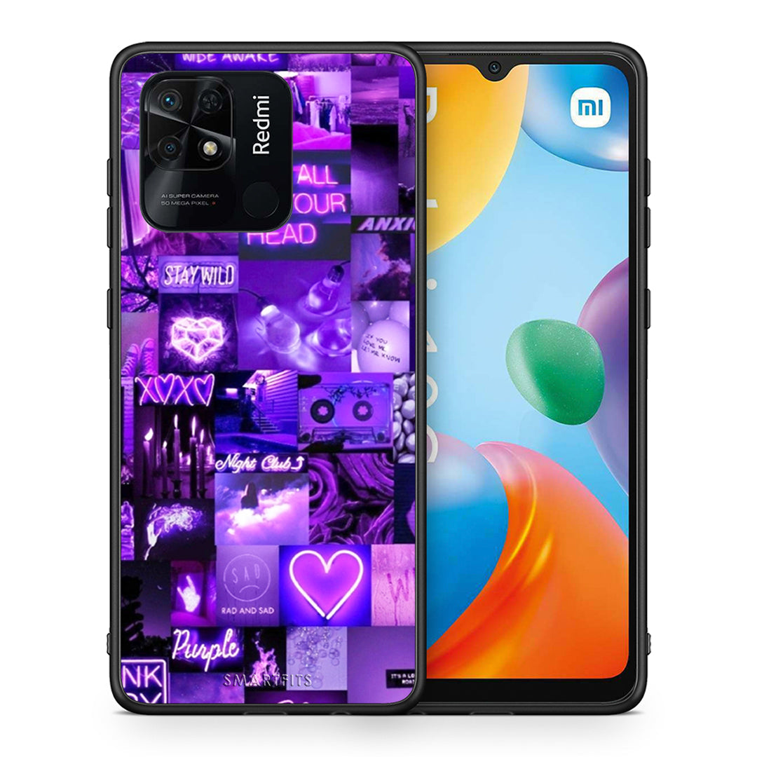 Θήκη Xiaomi Redmi 10C Back Cover με Σχέδιο Collage Stay Wild ...