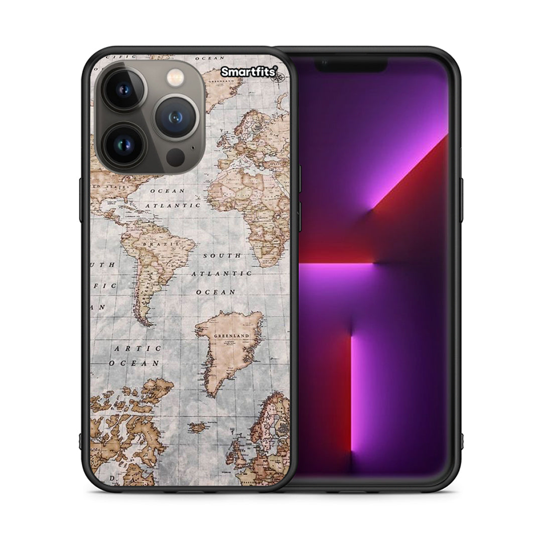 Θήκη iPhone 13 Pro Max Back Cover με Σχέδιο World Map – Smartfits θήκες ...